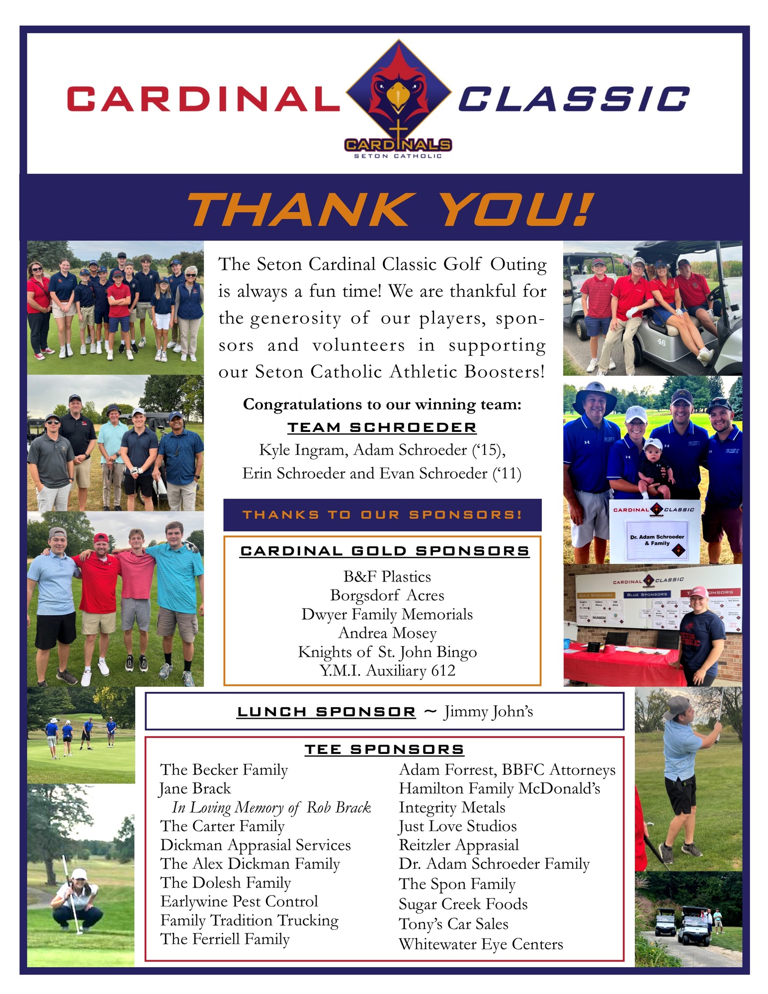 Cardinal Classic Golf Outing - Seton Catholic Schools - Richmond, IN